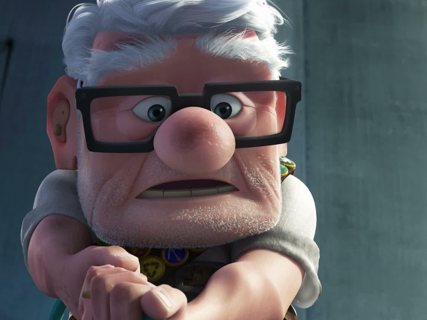 That was cool! Don't jerk aroundso much, kid. Easy, Russell. Oh, I am ...