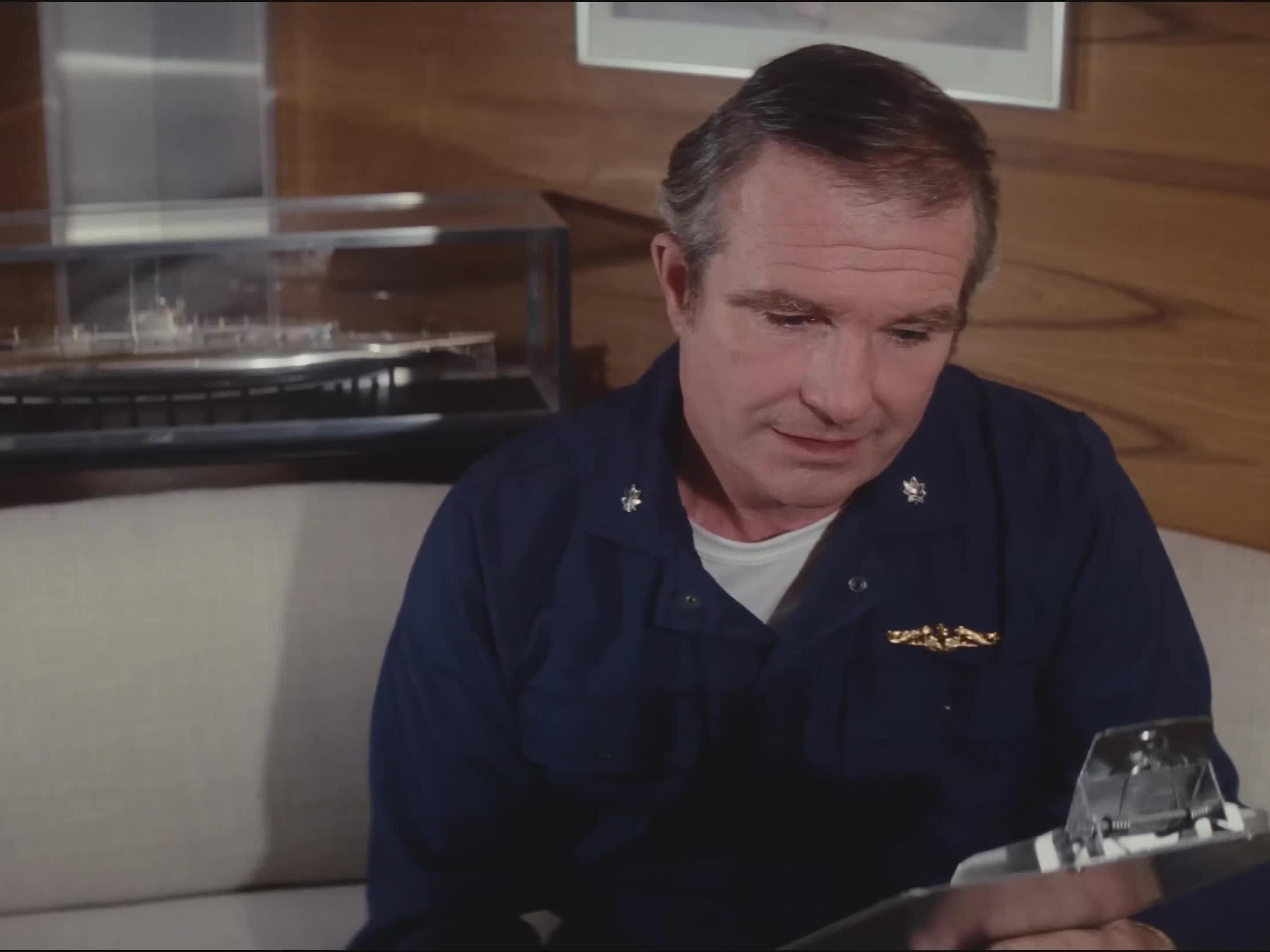 "What's the matter, sailor? You never see a majortaking a shower before ...