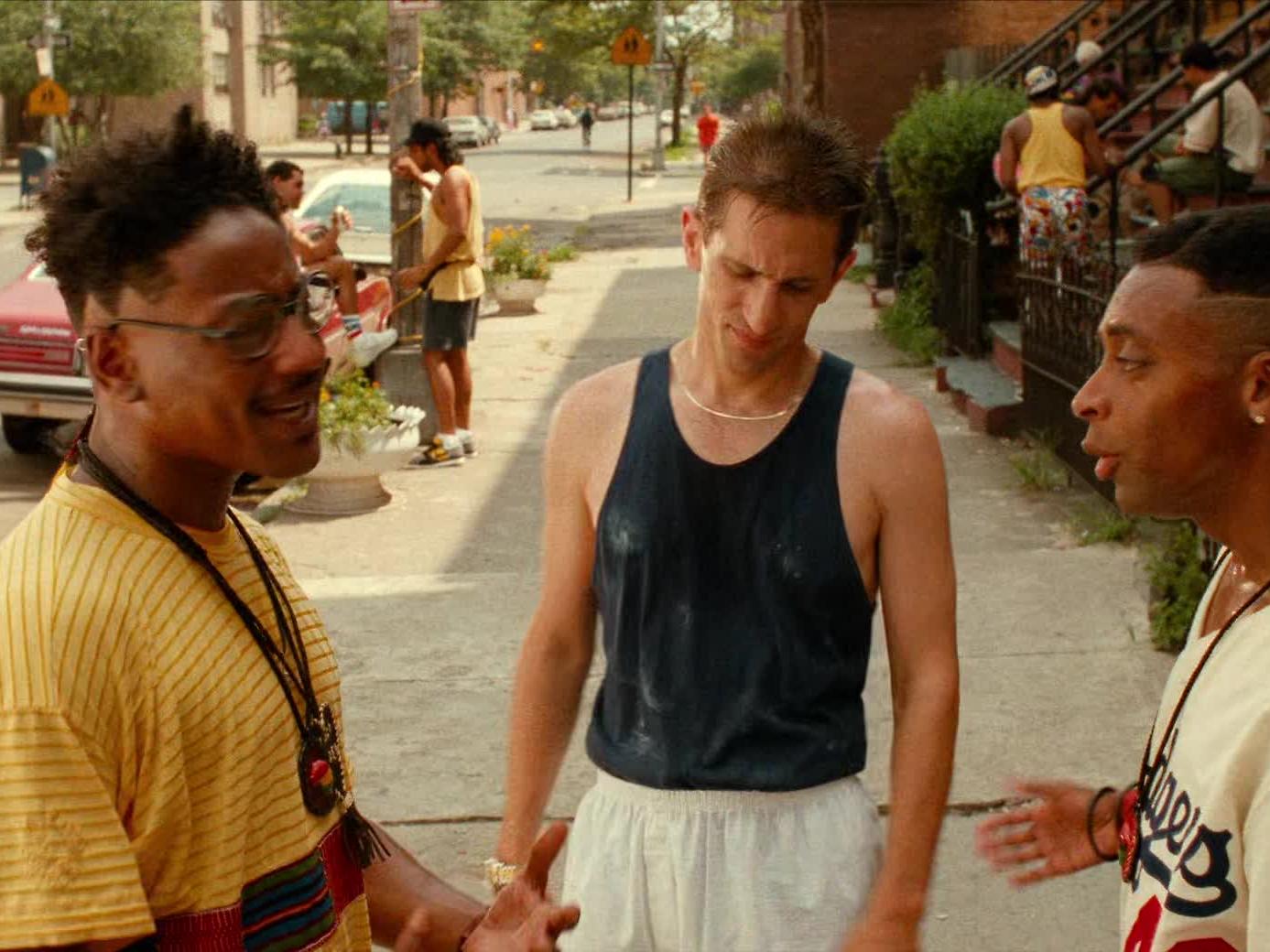 Yo, hey, what's up with the white boy? Buggin' Out, don't start no shit ...