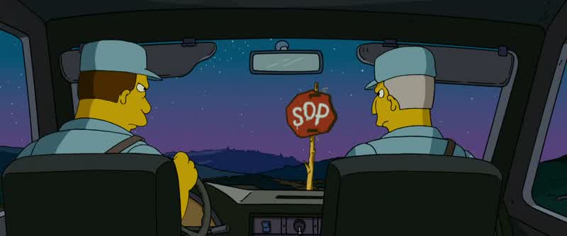 There's something strange about that 'Sop' sign... - The Simpsons Movie ...